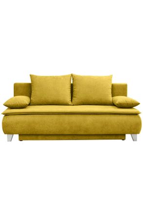 MID.YOU Mid.you Boxspringsofa, Gelb, Textil, Buche, 2-Sitzer, Füllung: Polyetherschaumkern, Silikon,Polyetherschaumkern, Silikon, 208x100x106 cm, Made
