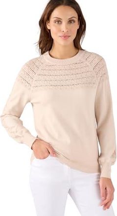 Damart Pull Jeu de Maille Fantaisie Femme Marron Taille 42/44