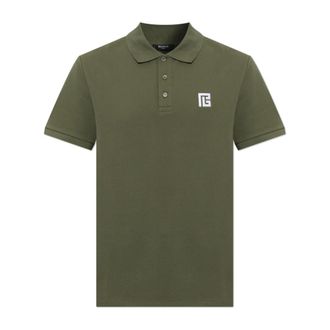 Balmain Polohemd mit Stickerei - - Tops - Herren - Gr&uuml;n - XL