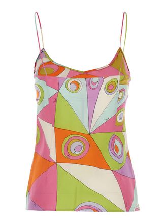 Emilio Pucci Womens Sarong With Fringes Fuchsia Silk Skirt