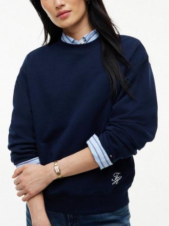 Tommy Hilfiger Sweatshirt SCRIPT TERRY MDRN C-NK SWTSHIRT Baumwolle