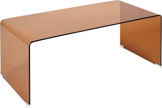 Beliani Minimalistischer Couchtisch transparent/braun Glas Kendall