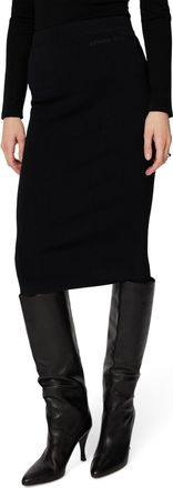 A|X Armani Exchange Womens Below Knee, Side Logo Lettering Slim fit, Skirt, Black, XL