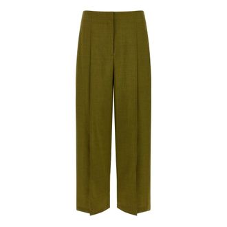 Theory Deep Pleat Pant in City Twill - - Trousers - Damen - Gr&uuml;n - 2XS