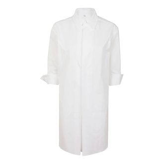 Yohji Yamamoto Femme, Blouses et Chemises, Blanc, Taille: 40 FR Chemise en Satin de Coton Blanc