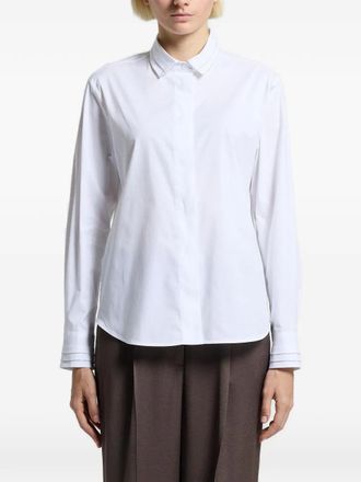 PESERICO chemise &agrave; design pliss&eacute; - Blanc