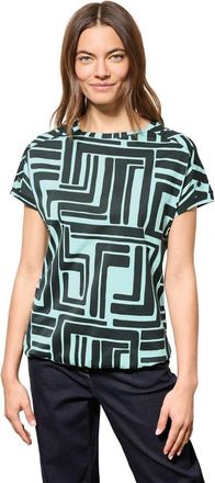 Cecil Damen Print-Shirt mit Knopfdetail