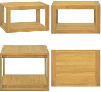 vidaXL Wand-Badschrank 60x45x35 cm Massivholz Teak - Teekholzkasten - Badezimmerm&ouml;bel - Wandh&auml;ngeschr&auml;nk - Aufbewahrungsraum - Badezimmerorganisation - Home