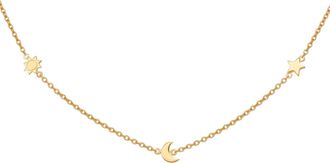 Cai Collier 925 Sterling Silber gelb vergoldet Sonne - Mond - Stern