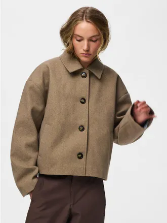 Pieces Kurzjacke PCAYA SHORT COAT NOOS BC Kunstfaser