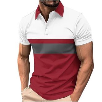 Generic T-shirt respirant d&eacute;contract&eacute; pour homme - Col rabattu - Confortable - Extensible - Polyvalent - L&eacute;ger - Manches courtes - Entra&icirc;nement en plein air, 