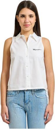 Karl Lagerfeld Femme, Blouses et Chemises, Blanc, Taille: 42 FR Sleeveless Shirt