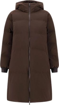 Herno Langer Daunenmantel mit Kapuze - - Coats - Damen - Braun - M