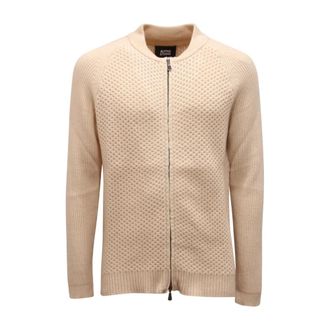 Alpha Studio Woll-Kaschmir-Cardigan Pullover Sesamo - - Knitwear - Herren - Beige - L
