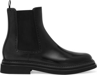 Dolce & Gabbana Stiefel - Brushed Calfskin Ankle Boots - Gr. 40,5 (EU) - in Schwarz - f&uuml;r Damen