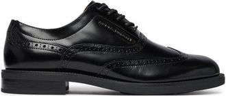 Tommy Hilfiger Halbschuhe Lth Abrasivato Brogue Shoe FM0FM06078 Schwarz