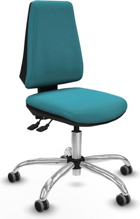 Piqueras y Crespo Elche Schreibtischstuhl, blau, t&uuml;rkis, ohne Armlehnen, ausgestattet mit Asincro und Schneidschaum, Rollen 65 mm, Parkett, T&uuml;rkis