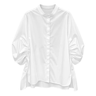Meimeij Chemise oversize &agrave; col officier - Femme - Blouses et Chemises - Blanc - Taille: 40 FR