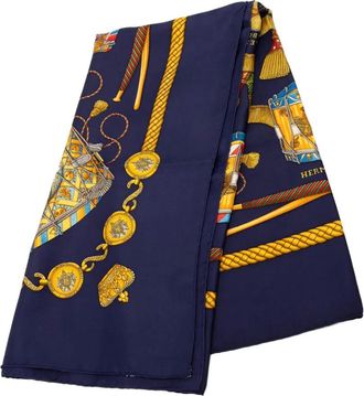 Hermès foulard Les Tambours 20e siècle - Bleu