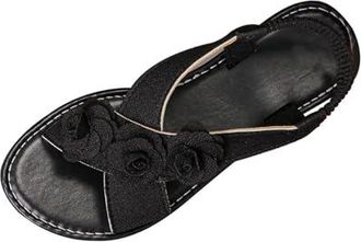 Generic Sandales plates pour femme &agrave; bout ouvert - Style d&eacute;contract&eacute; - Couleur unie - &Eacute;l&eacute;gantes - Respirantes - L&eacute;g&egrave;res - Polyvalentes - Confortables - Pour l