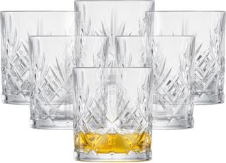Schott Zwiesel Whiskyglas Show (6er-Set), anmutige Tumbler für Whisky mit Relieff, spülmaschinenfeste Kristallgläser (Art.-Nr. 121553)