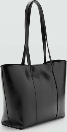 Mango Sac cabas moyen noir - Femme - Taille unique - MANGO