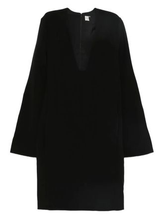 Toteme robe mi-longue &agrave; manches bouffantes - Noir