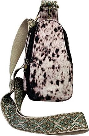 Generic Sac &agrave; bandouli&egrave;re style r&eacute;tro avec motif de vache pour la Saint-Valentin, Noir, Taille unique