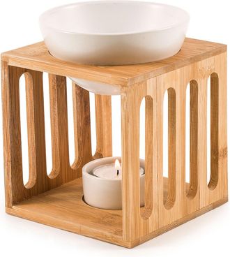 Pajoma Bambus/Keramik Duftlampe Wellness Gr. L, L 11,7 x B 11,7 x H 12 cm