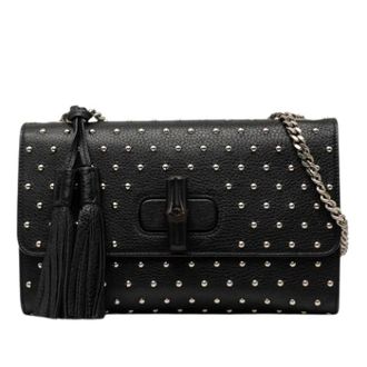 Gucci Pre-owned Studded Leather Crossbody Bag - - Pre-owned - Damen - Schwarzk - ONE SIZE
