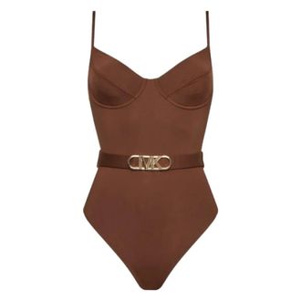 Michael Kors Femme, Maillots de bain, Brun, Taille: 40 FR Maillot de bain une pi&egrave;ce &agrave; armatures et ceinture logo