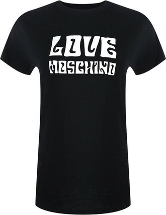 Moschino Groovy Logo Schwarzes T-shirt