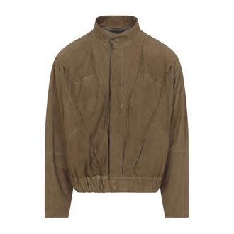 Giorgio Armani Homme, Vestes, Brun, Taille: M Blouson en cuir dagneau
