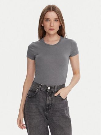 Gina Tricot T-Shirt 21287 Grau Slim Fit