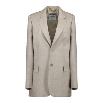 Moschino Karierte Blazer Fr&uuml;hling-Sommer 2025 Frau - - Jackets - Herren - Beige - 2XS