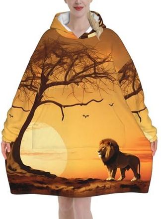 Generic Sweat &agrave; capuche King Lion pour femmes et hommes adultes surdimensionn&eacute;s pour une couverture douce et chaude, Roi lion, taille unique