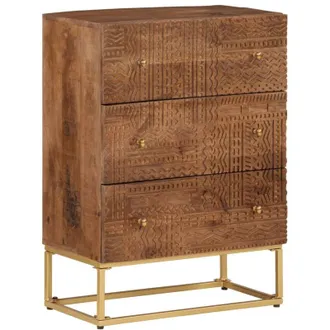 vidaXL Kommode 55x30x76 cm Massivholz Mango und Eisen vidaXL