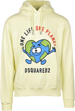Dsquared2 Homme, Sweatshirts et sweats &agrave; capuche, Jaune, Taille: M Hooded SweaT-shirt