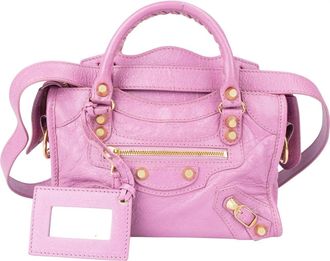 Balenciaga Crossbody Bags - Balenciaga Pink Leather Mini City Handbag - Gr. unisize - in Gold - f&uuml;r Damen