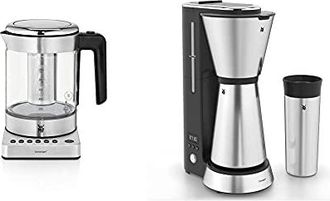 WMF Küchenminis 2 in 1 Vario Wasserkocher mit Temperatureinstellung, 1,0l, 1900 W, Teekocher Glas mit Teebeutelhalter und Sieb & Küchenminis Aroma Filterk