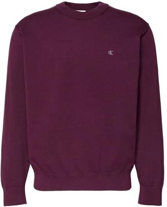 Calvin Klein Ls EZ Cotton Crewnk Sweater 12Gg Lv04Rc309G Chandails, Purple (Passion Plum), S Homme