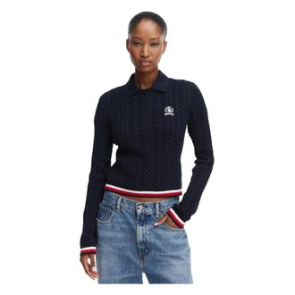 Tommy Jeans Damen, Strickwaren, Blau, SGr&ouml;&szlig;e
