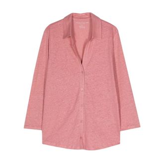 Majestic Filatures Rosa Pinkes Leinenmischhemd - - Blouses & Shirts - Damen - Rosa - S