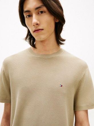 Tommy Hilfiger Kurzarmpullover COOL TOUCH STRUCTURE Relaxed Fit, aus Strick