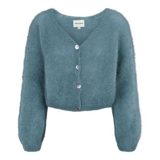 Americandreams Americandreams, Femme, Pulls, Bleu, Taille: 38 FR Cornelia Cropped Cardigan
