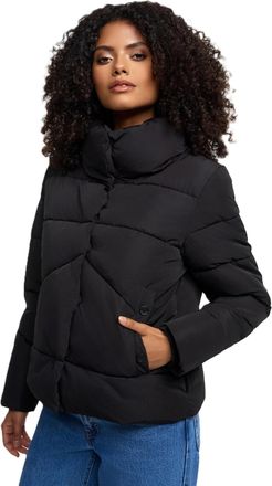 Marikoo Damen Winterjacke (XS-3XL) - 4 Taschen, hochstehender und gefütterter Kragen, Steppjacke, Warme Jacke Frauen - N022 (M, Schwarz)