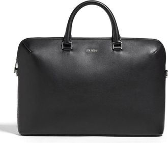 Ermenegildo Zegna Aktentasche aus Leder - Schwarz