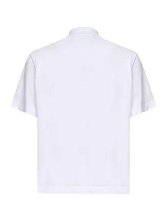 Moncler Mens Polo Shirt White Cotton Pique T-shirts And Polos