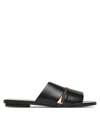 Calvin Klein Pantoletten Flat Slide - Lth 2 Straps HW0HW02365 Schwarz