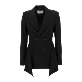 Ami Peplum Jacke - - Jackets - Damen - Schwarzk - XS